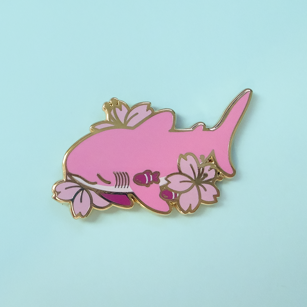 Sakura Shark Pin – Fiveboos